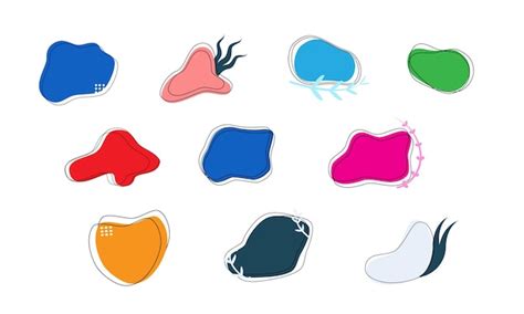 추상적이고 현대적인 그래픽 요소 세트 동적 색상 형태 및 흐르는 액체 모양이 있는 선 그라데이션 추상 배너 로고 플라이어 또는