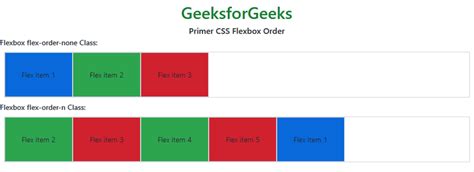 Primer Css Flexbox Order Geeksforgeeks