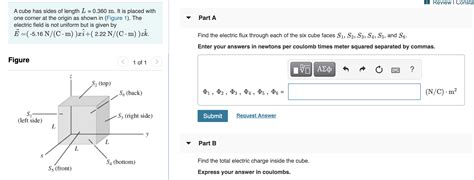 solved ii review consta part a a cube has sides of length l