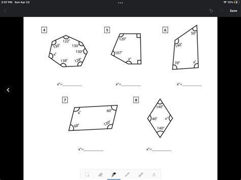 Finding Missing Angles In A Polygon Worksheets Brainly Ph