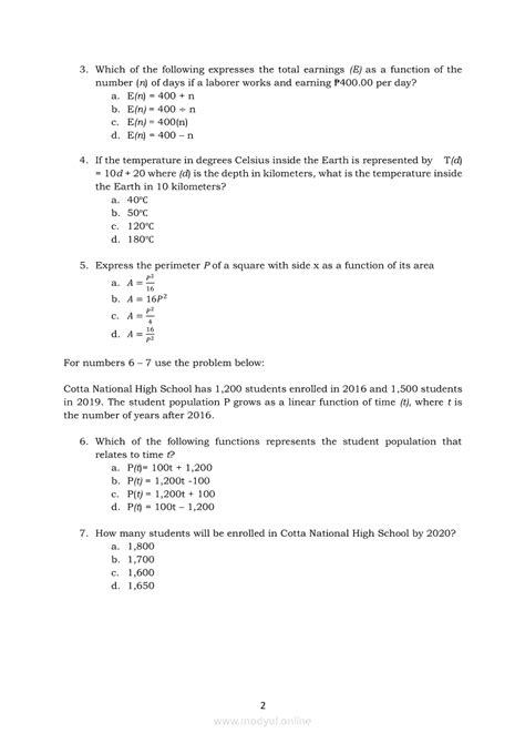 General Mathematics Module 4 Solving Real Life Problems Involving