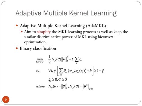 Ppt Adamkl A Novel Biconvex Multiple Kernel Learning Approach