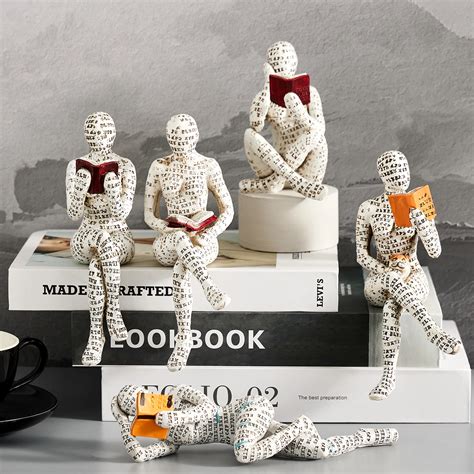 종이 펄프 책상 장식 독서 여성 조각상 레진 수제 공예 사무실 가정 탁상 실내 액세서리 장식 Aliexpress