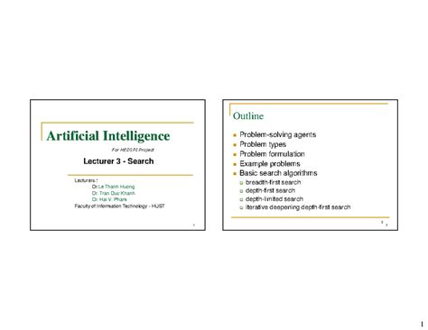 lecture 3 basic search algorithms 1 artificial intelligence lecturers