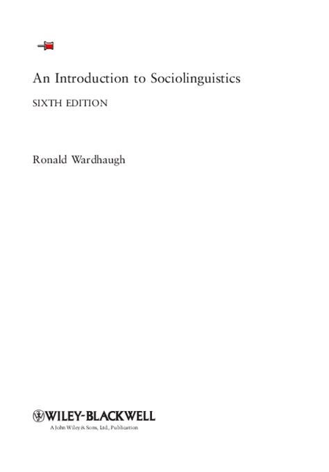 Pdf An Introduction To Sociolinguistics