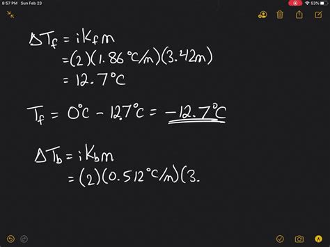 solved calculate the freezing point and the boiling point of each of