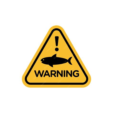 Conjunto De Iconos De Señales De Advertencia De Tiburones Atención Para
