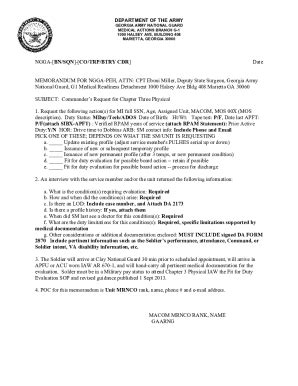 Fillable Online Sample CH3 Eval Memo Georgia National Guard Fax Email Print PdfFiller