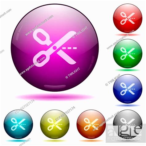Set Of Color Cut Out Glass Sphere Buttons With Shadows Stock Vector Vector And Low Budget