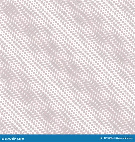 diagonal halftone mesh seamless pattern white and pale pink vector