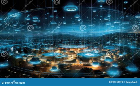 Signals Radiating From A Central Source Connecting Various Devices Without Visible Wires