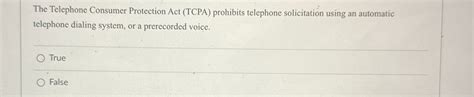 Solved The Telephone Consumer Protection Act Tcpa Chegg