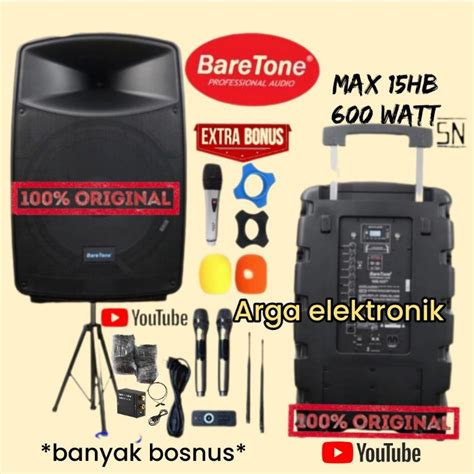 Jual Speaker Aktif Bluetooth Baretone Max 15hb Original Baretone 12hb Shopee Indonesia