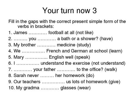 Задания на тему Present Simple