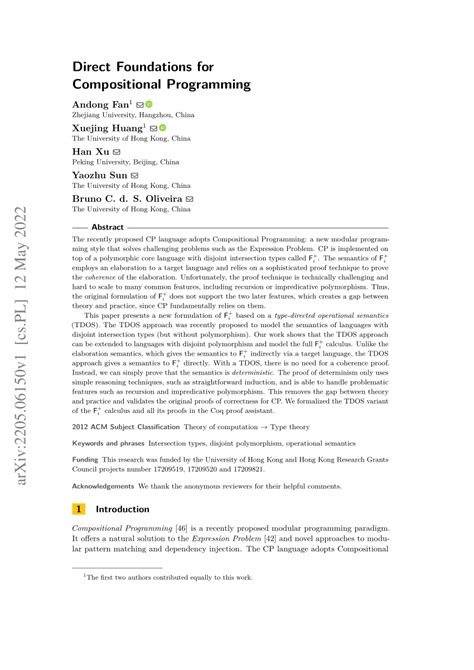 Pdf Direct Foundations For Compositional Programming