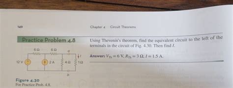 Solved Practice Problem 4 8 Using Thevenin S Theorem Find Chegg Com