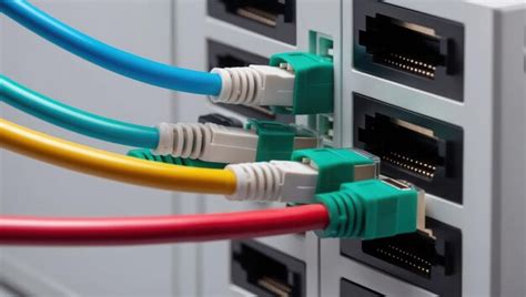 Colorful Network Cables Connecting To A Server Symbolizing Digital Connectivity Premium AI