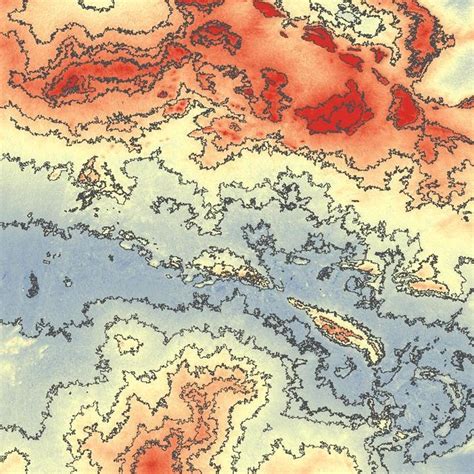 Digital Elevation Model Dem Contour Map Displayed Using Three Colour Download Scientific