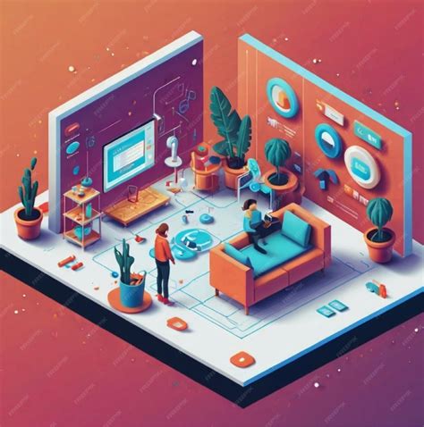 Isometric Uiux Data Illustration Premium Ai Generated Image