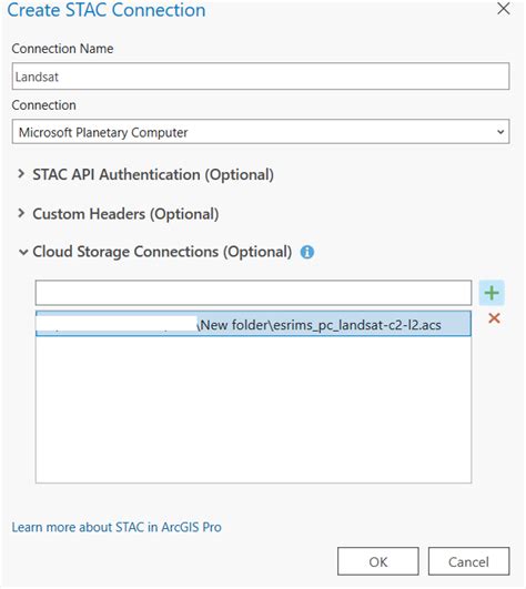 How To Access An Acs File To Create A Stac Connection In Arcgis Pro