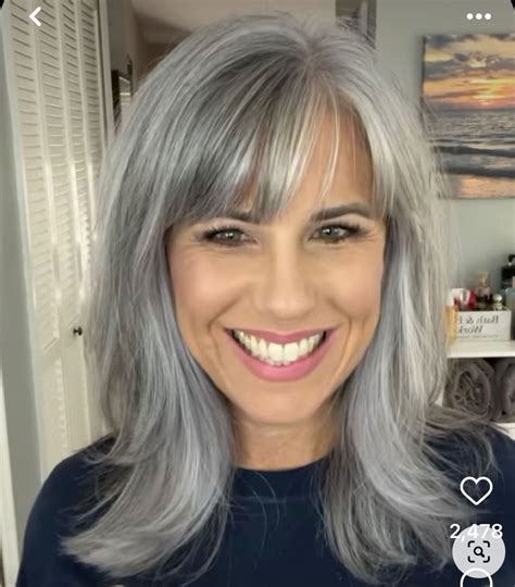 91 Prettiest Grey Hairstyles With Bangs Ideas Grey Hair With Bangs