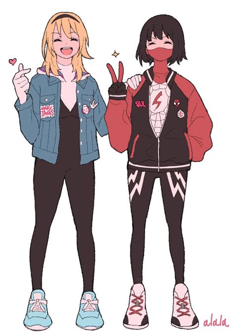 Spider Gwen Gwen Stacy Silk And Cindy Moon Marvel Drawn By Sushi