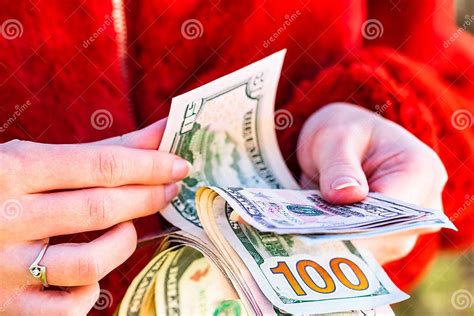 Woman Counting Money Counting Dollars Close Up Stock Image Image Of Female Dollars 266065767