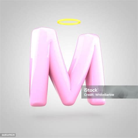 귀여운 천사 핑크 편지 헤일로와 대문자 M 0명에 대한 스톡 벡터 아트 및 기타 이미지 0명 3차원 형태 귀여운 Istock