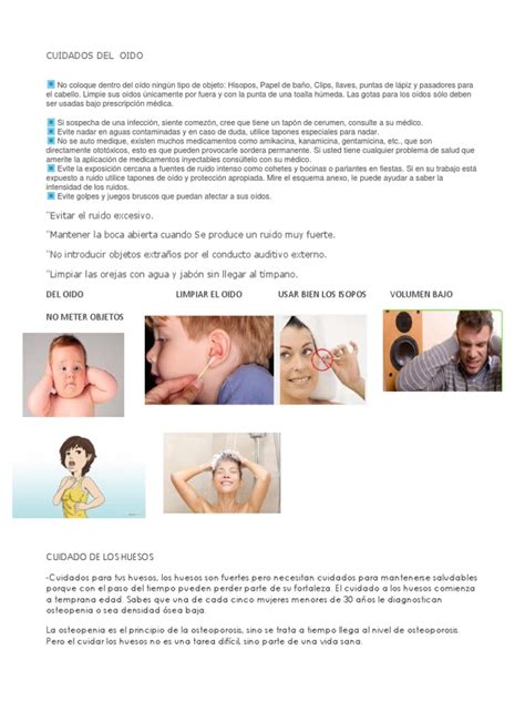 Cuidados Del Oido Pdf Hueso Calcio
