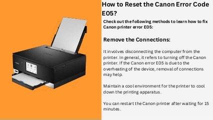 Canon Error Code E Pptx