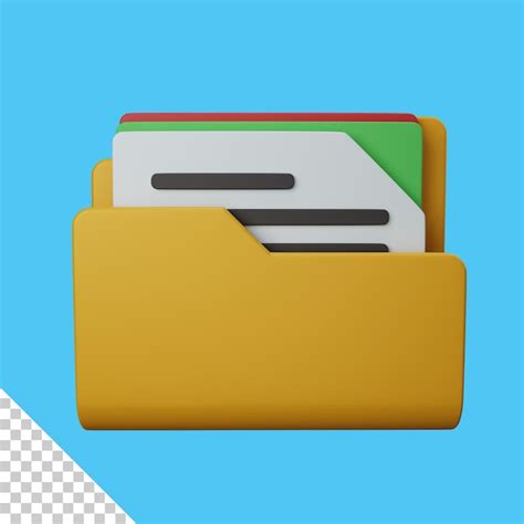 Premium Psd 3d Rendering File Folder Document Isolated Useful For
