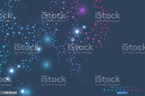 구조 분자 및 통신 Dna 원자 뉴런 설계를 위한 과학적 개념 점으로 연결된 선 의료 기술 화학 과학 배경 벡터 그림입니다 3차원 형태에 대한 스톡 벡터 아트 및 기타