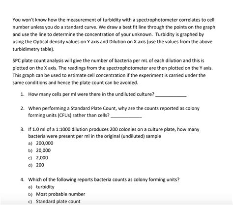 Solved Enumeration Of Bacteria Results Zs Sect Ll Spread Chegg Com