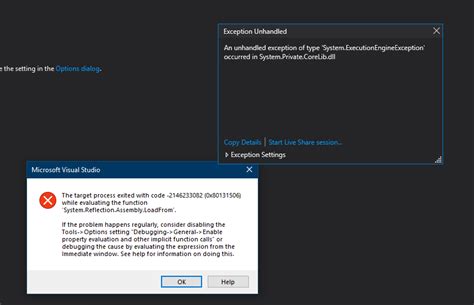 Coreexecutionengine When Debugging Any Managed Code · Issue 53508 · Dotnetruntime · Github