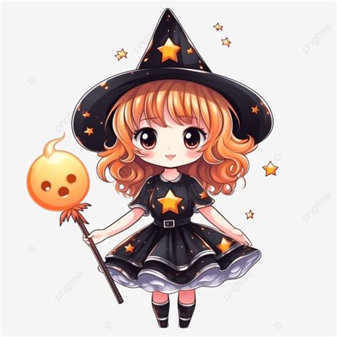 귀여운 할로윈 소녀 만화 마술 지팡이를 들고 귀여운 손으로 그린 할로윈 만화 할로윈 마녀 마녀 Png 일러스트 및 이미지 에 대한 무료 다운로드 Pngtree