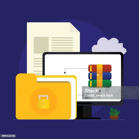 디지털 아카이브 그림 파일 폴더 관리의 개념 비즈니스 데이터 콘텐츠 배열 서류함에 대한 스톡 벡터 아트 및 기타 이미지 서류함 만족한 보고서 Istock