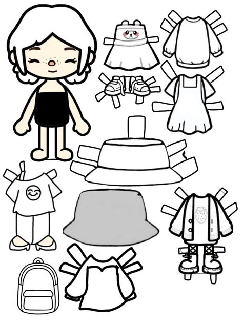 Paper Dolls Toca Boca Colouring Pages Búp Bê Búp Bê Giấy Búp Bê Tự Làm