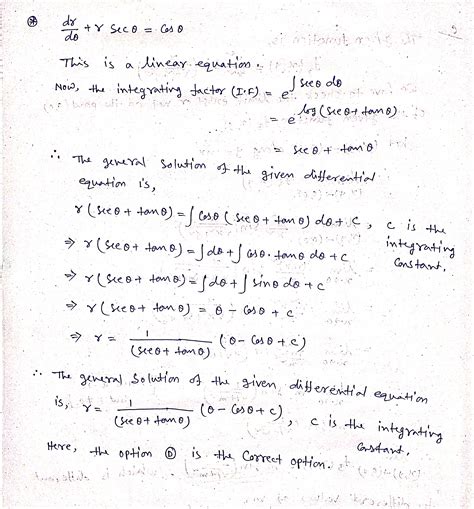 [solved] Find The General Solution Of The Given Differential Equation Course Hero