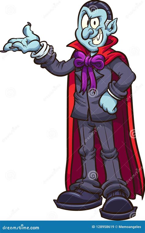 Smiling Evil Cartoon Vampire Stock Vector Illustration Of Vector Cape 128958619