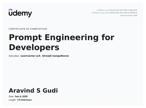 Ai Promptengineering Machinelearning Udemy Aravind S Gudi