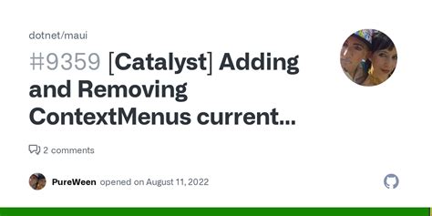 Catalyst Adding And Removing Contextmenus Currently Does Not Work