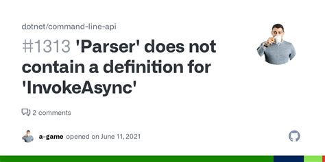 parser does not contain a definition for invokeasync · issue 1313 · dotnet command line api