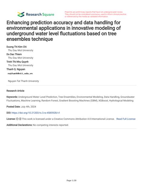 Pdf Enhancing Prediction Accuracy And Data Handling For Environmental Applications In