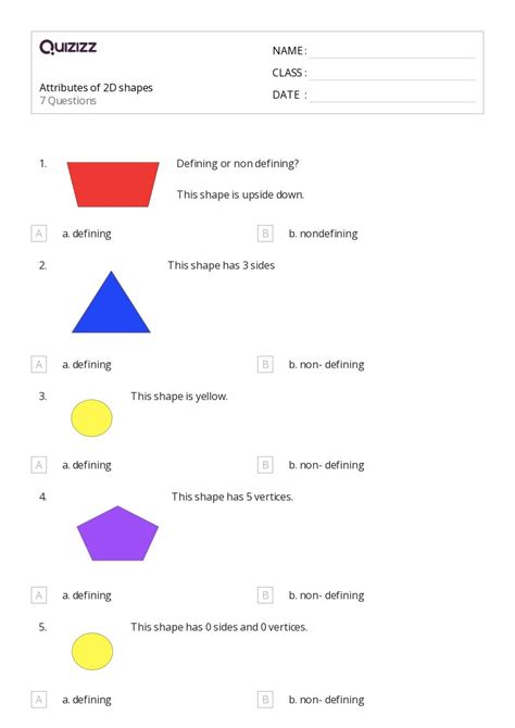 50 2d Shapes Worksheets For Kindergarten On Quizizz Free And Printable