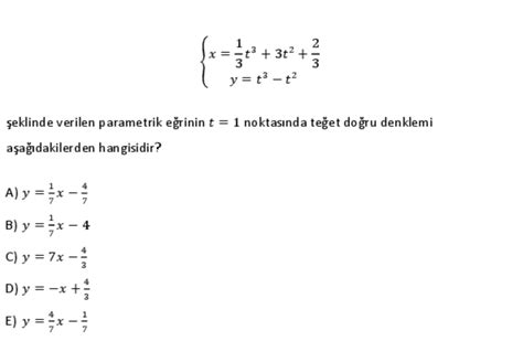 solved what is the tangent line equation of parametrized
