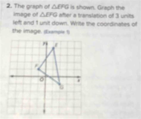 2 the graph of efg is shown graph the image of efg after a