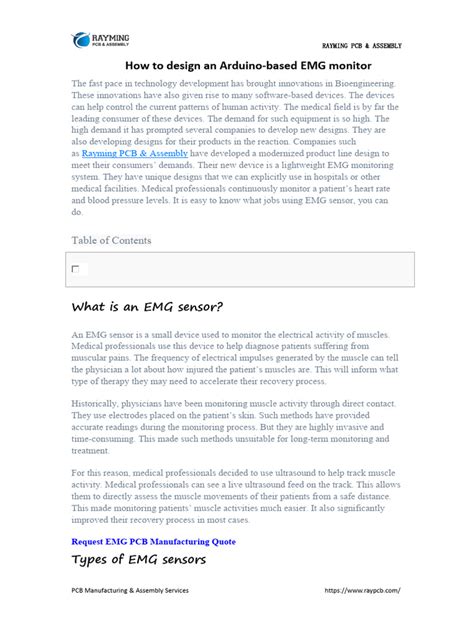 How To Design An Arduino Based Emg Monitor Pdf Electromyography Analog To Digital Converter