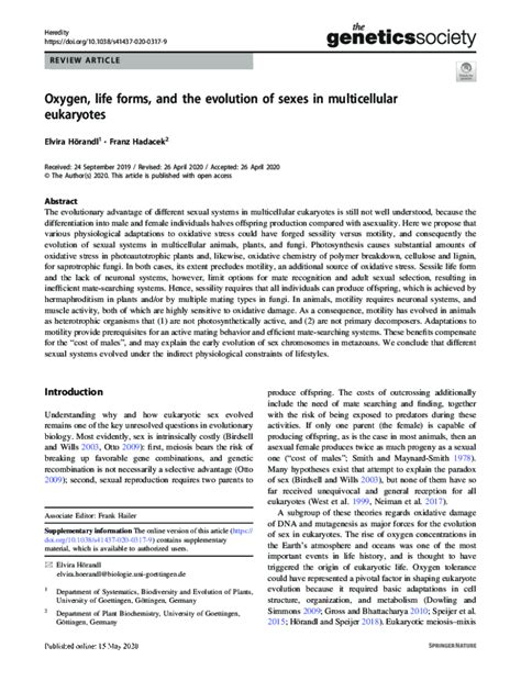 Fillable Online Oxygen Life Forms And The Evolution Of Sexes In