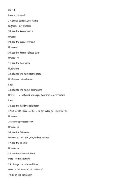 Class 4 Basic Command Par 2 Pdf Computer File Kernel Operating