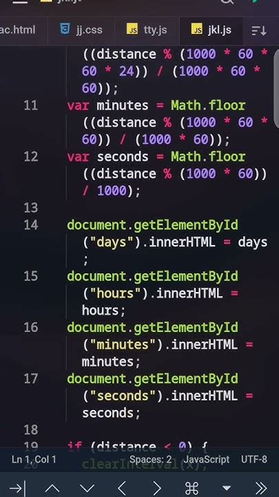 Make Count Down Timer ⏳ In Html Css Viral Shorts Youtubeshorts Html